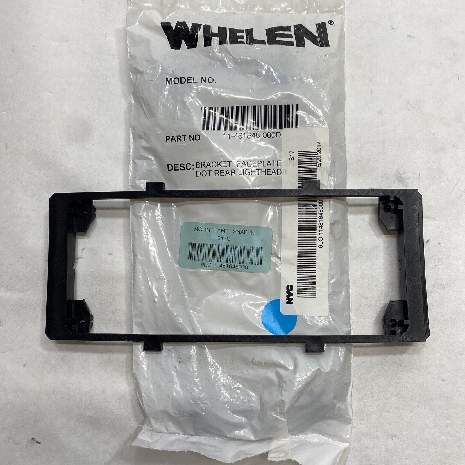 New Whelen 11-481648-000D Snap-In Nylon Mounting Bracket for Rear Ligh ...