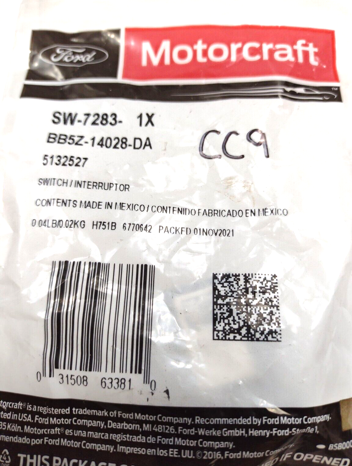 Genuine OEM Ford Bronco Lock Switch 2011-2024 BB5Z14028DA Motorcraft S ...
