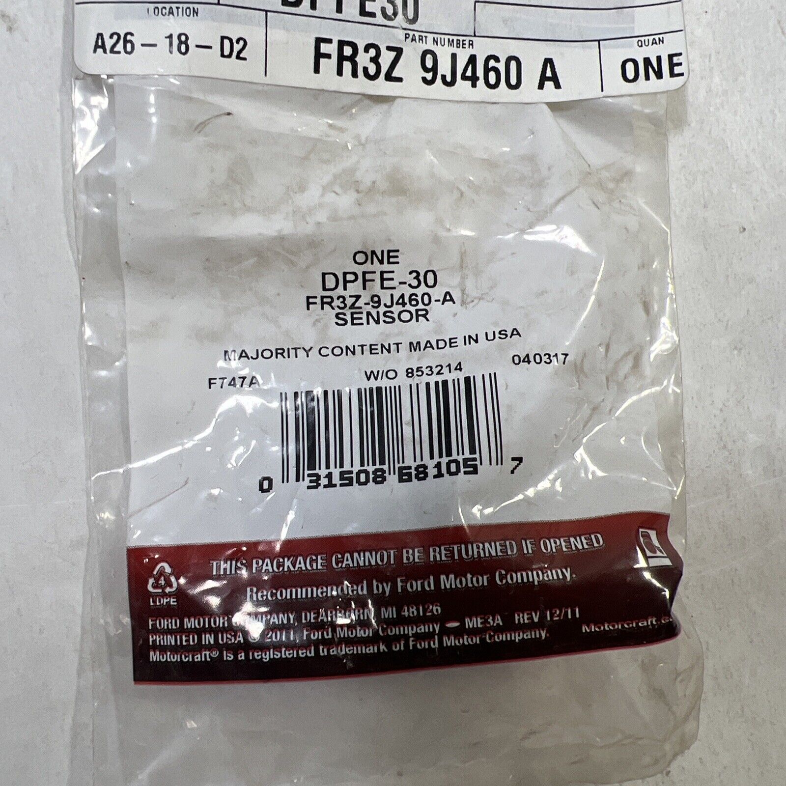 Genuine OEM Ford Sensor Assembly dpfe30 – LarsonEnterprisesOEM